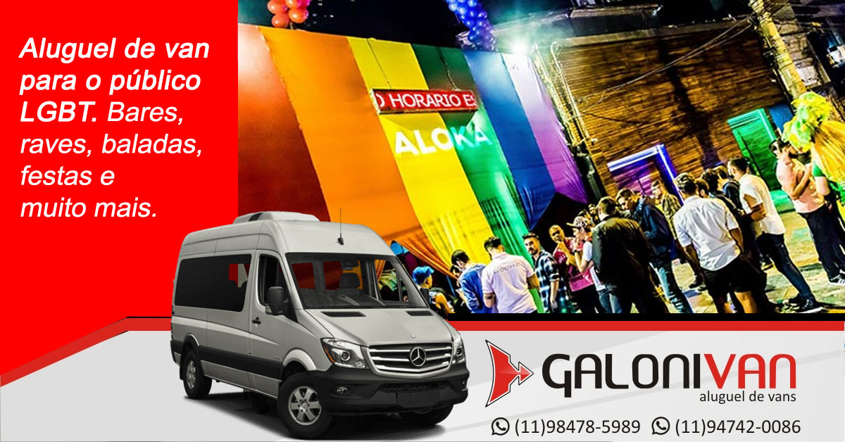 Aluguel de van para o público LGBT. -- Galoni Van