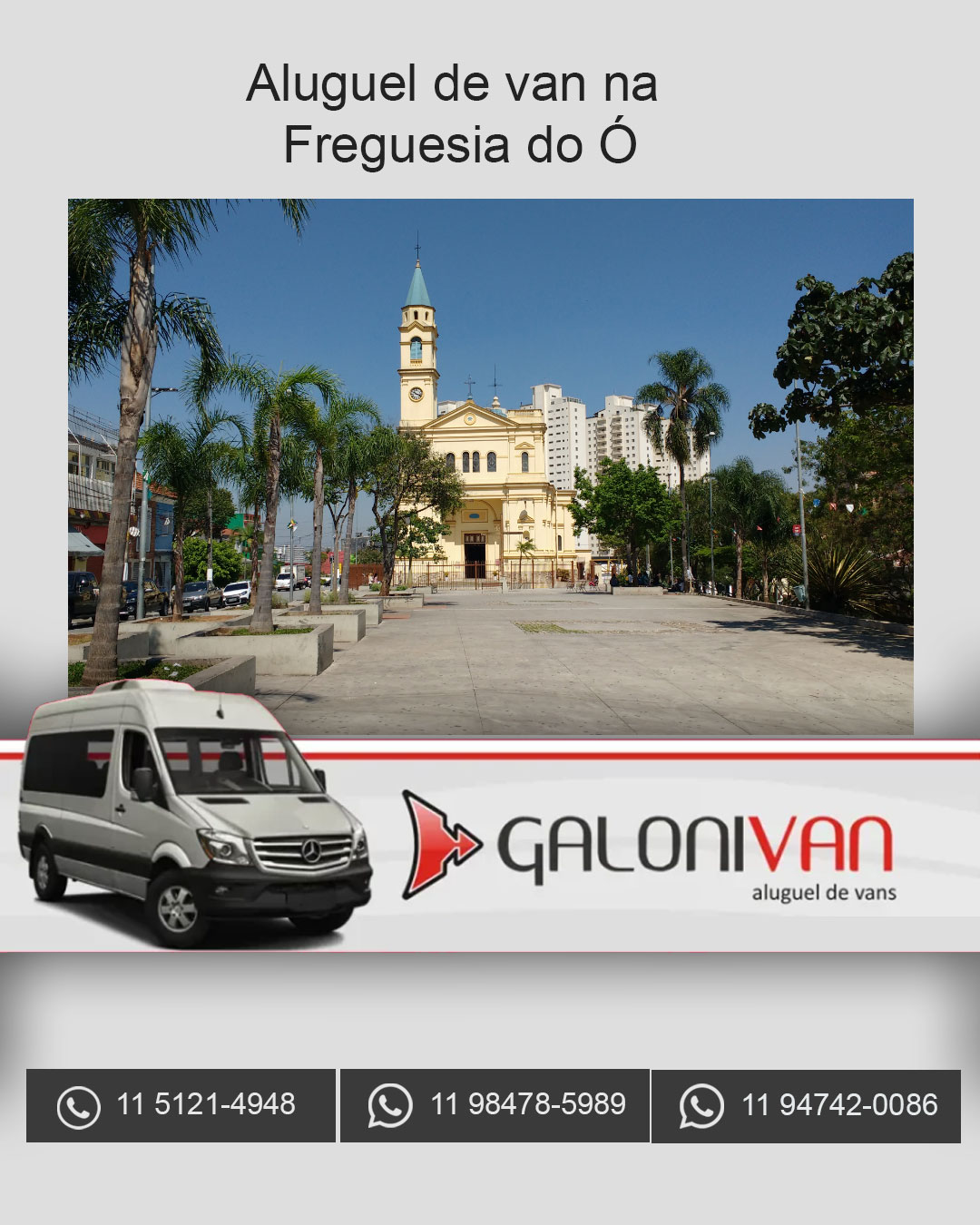 Aluguel de Van na Freguesia do Ó