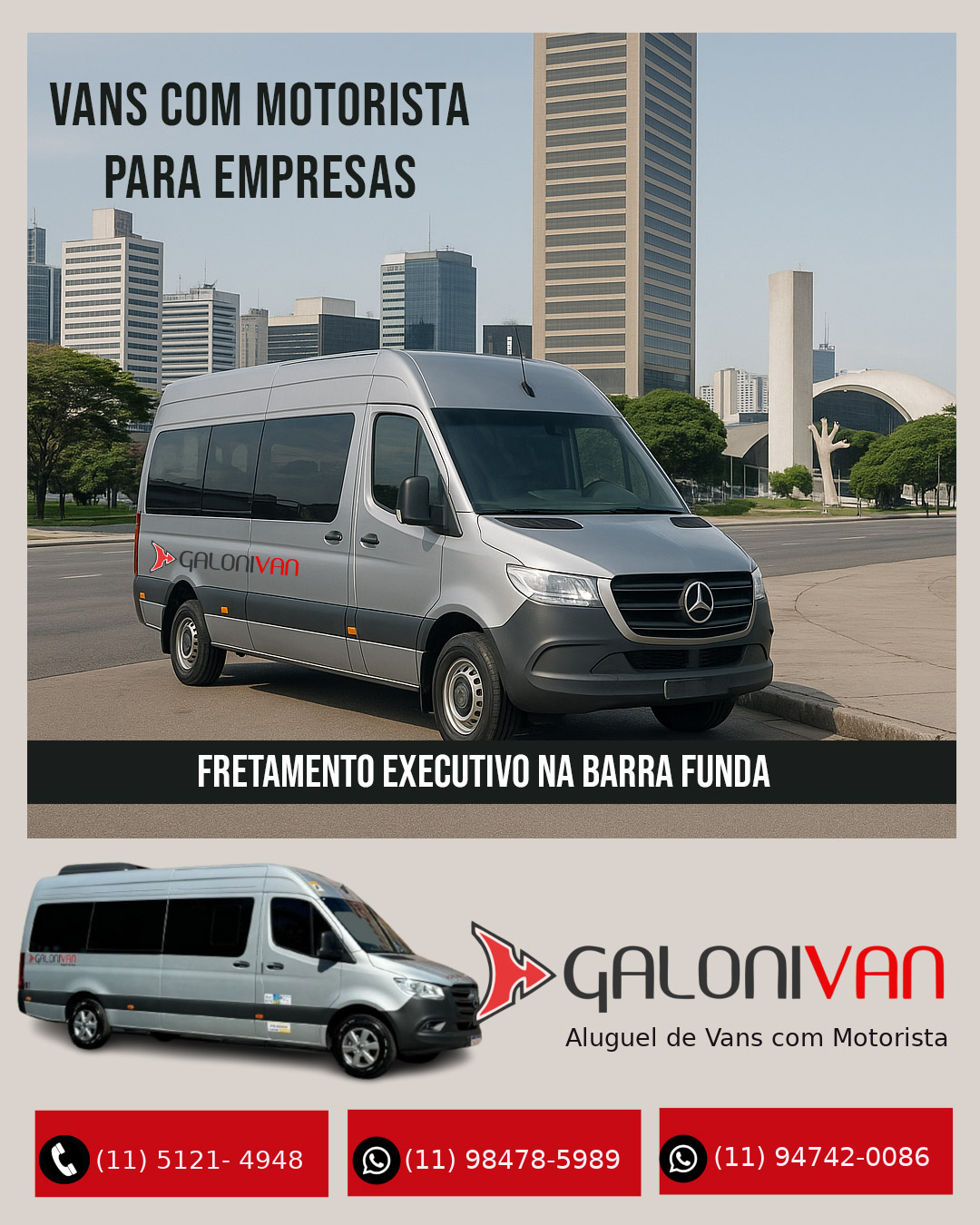 Fretamento de Vans na Barra Funda para Empresas