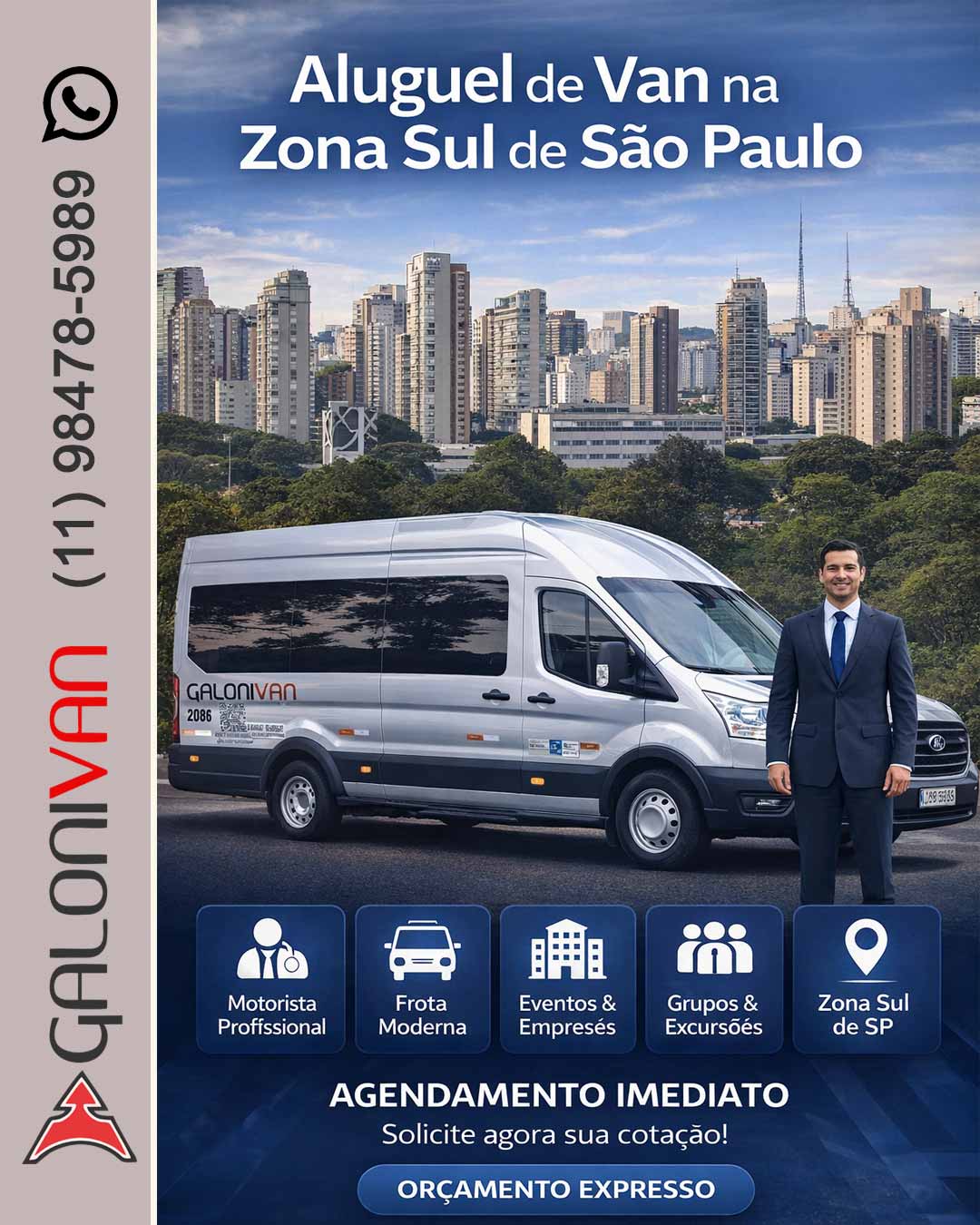 Aluguel de Van para Zona Sul de SP | Galoni Van
